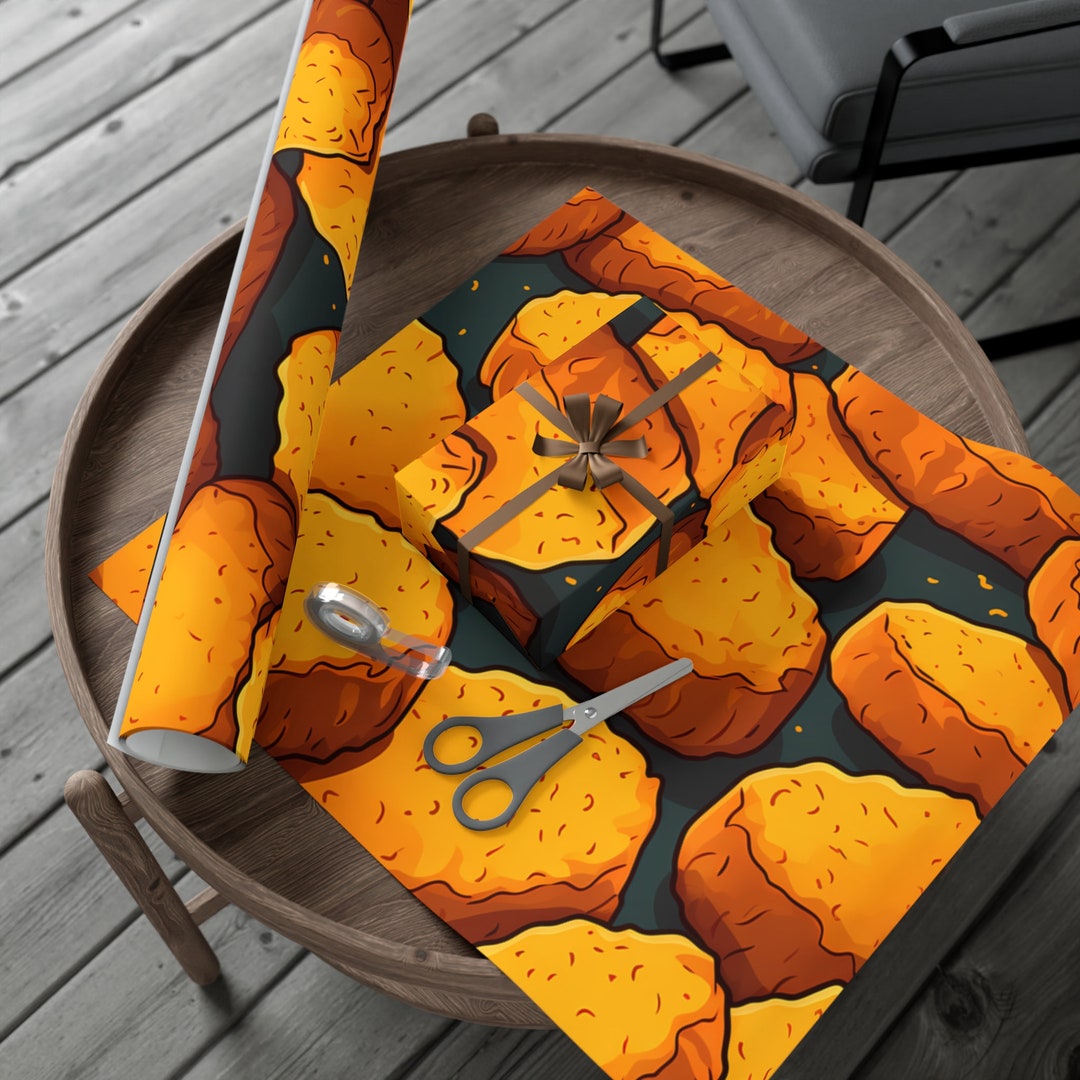 Crispy Chicken Nugget Pattern Wrapping Paper Satin/matte - Etsy