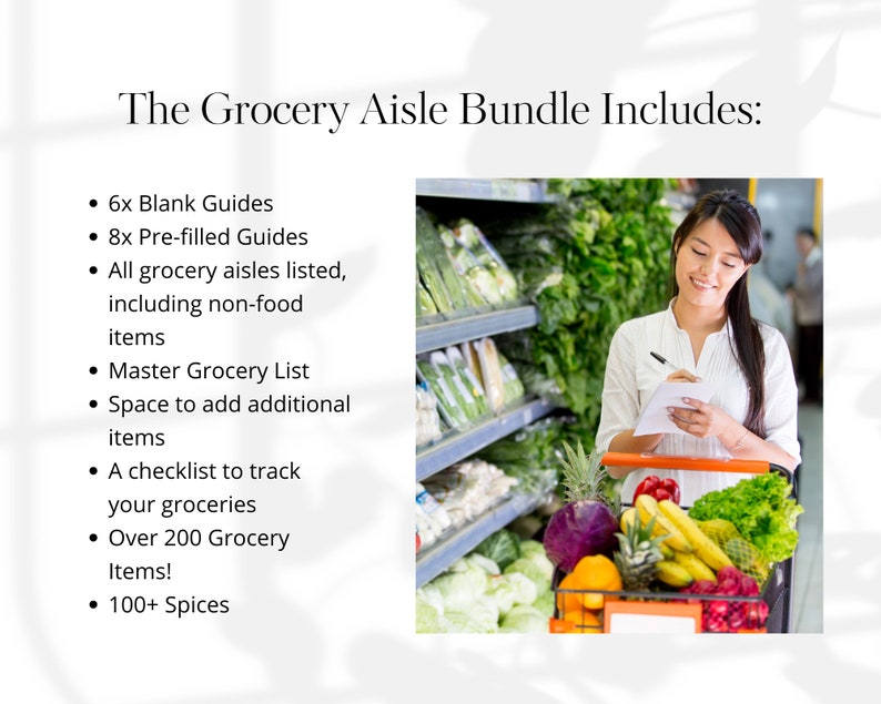 Printable Grocery List, Grocery Budget List, Shopping List, Meal ...