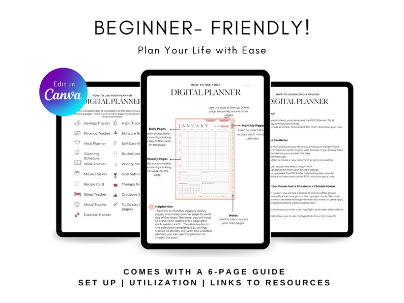 Digital Planner 2024-2026 Goodnotes & iPad Planner Daily, Weekly ...