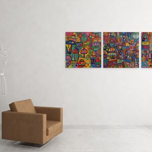 BUNDLE: Pack of 3 Colorful Abstract Art Digital Files | Printable Wall ...
