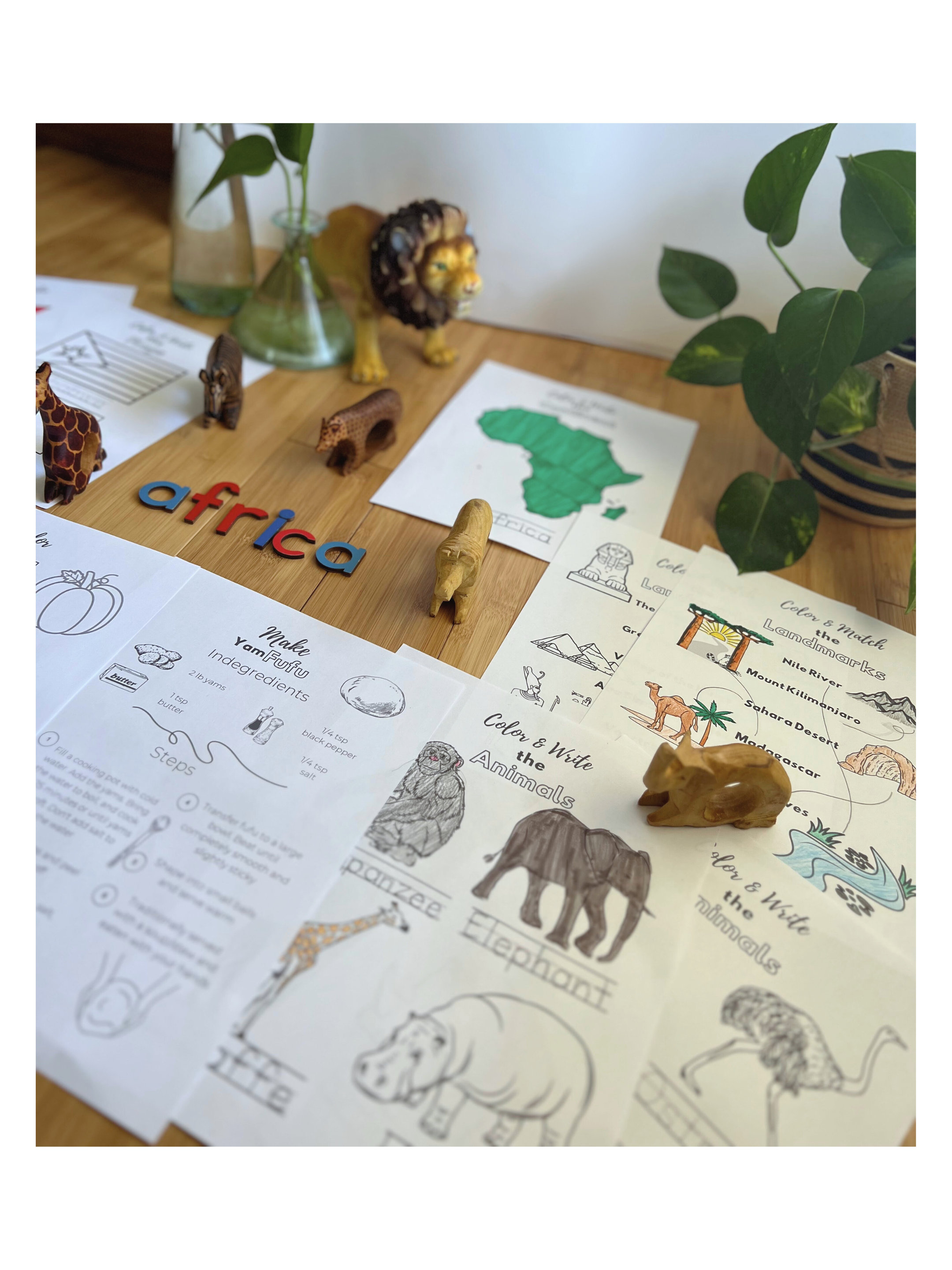 AFRICA DIGITAL DOWNLOAD: Montessori Cultural Study Coloring and ...