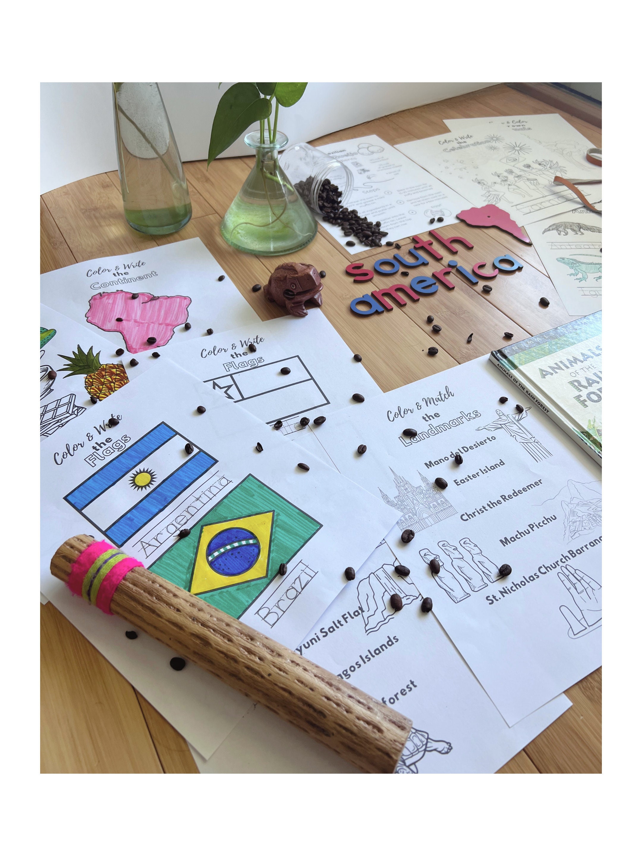 SOUTH AMERICA DIGITAL Download: Montessori Cultural Study Coloring and ...