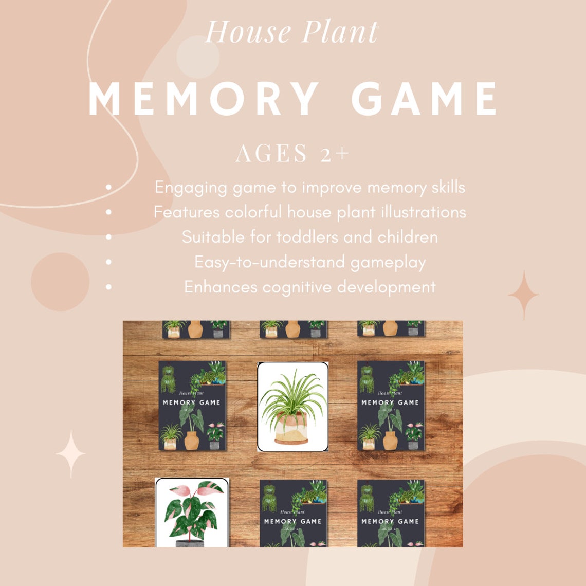 House Plant Memory Game- Montessori & Homeschool Watercolor Interactive ...