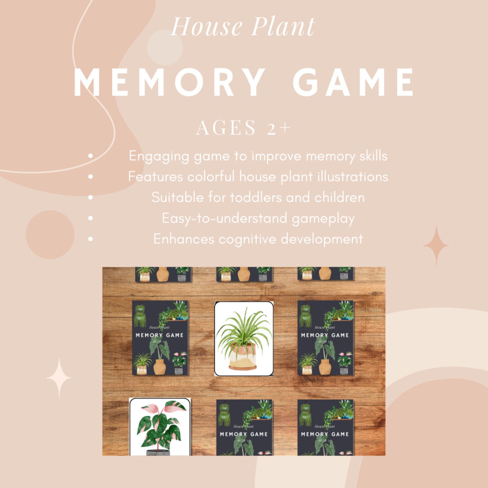 House Plant Memory Game- Montessori & Homeschool Watercolor Interactive ...
