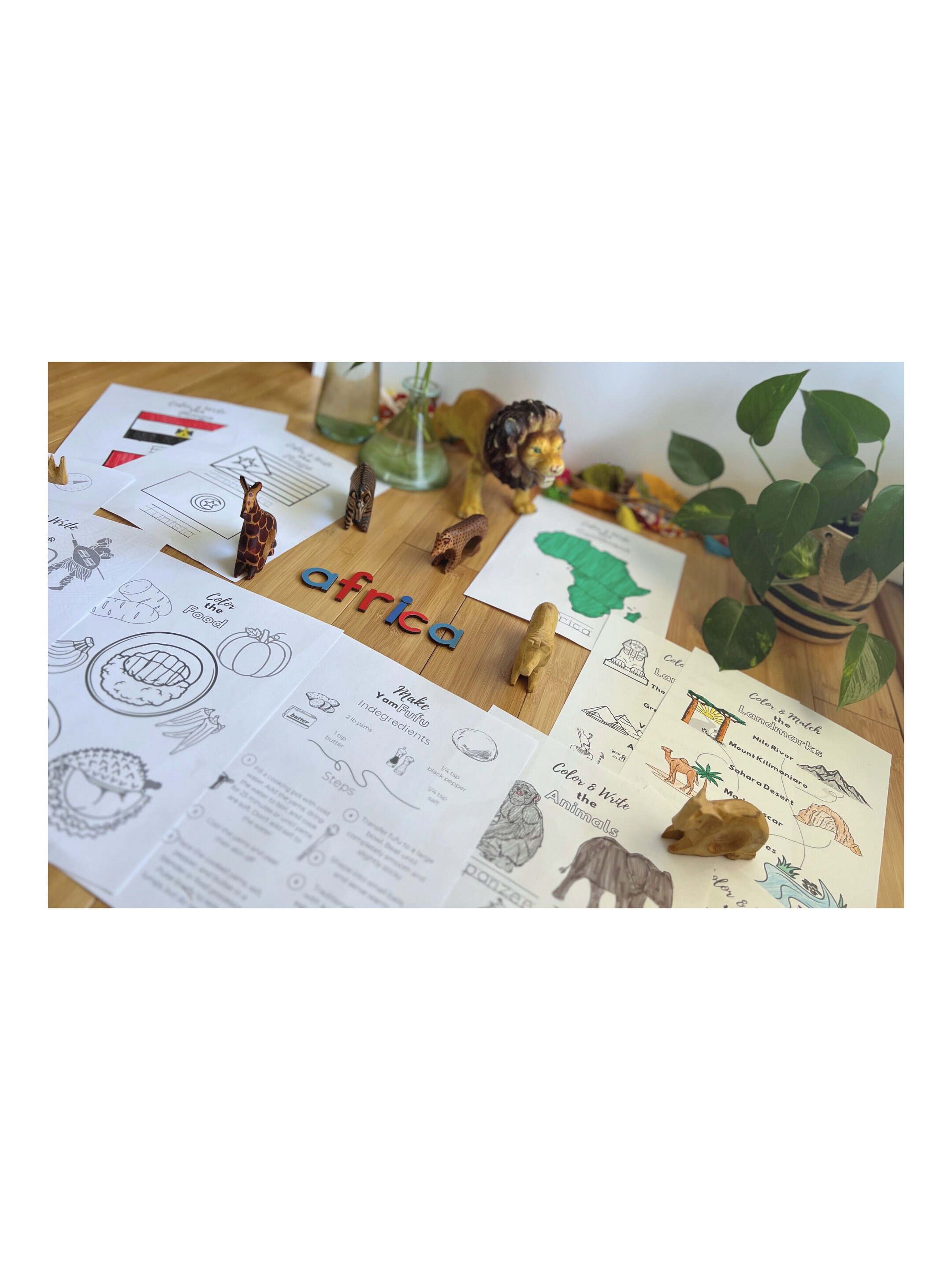 AFRICA DIGITAL DOWNLOAD: Montessori Cultural Study Coloring and ...