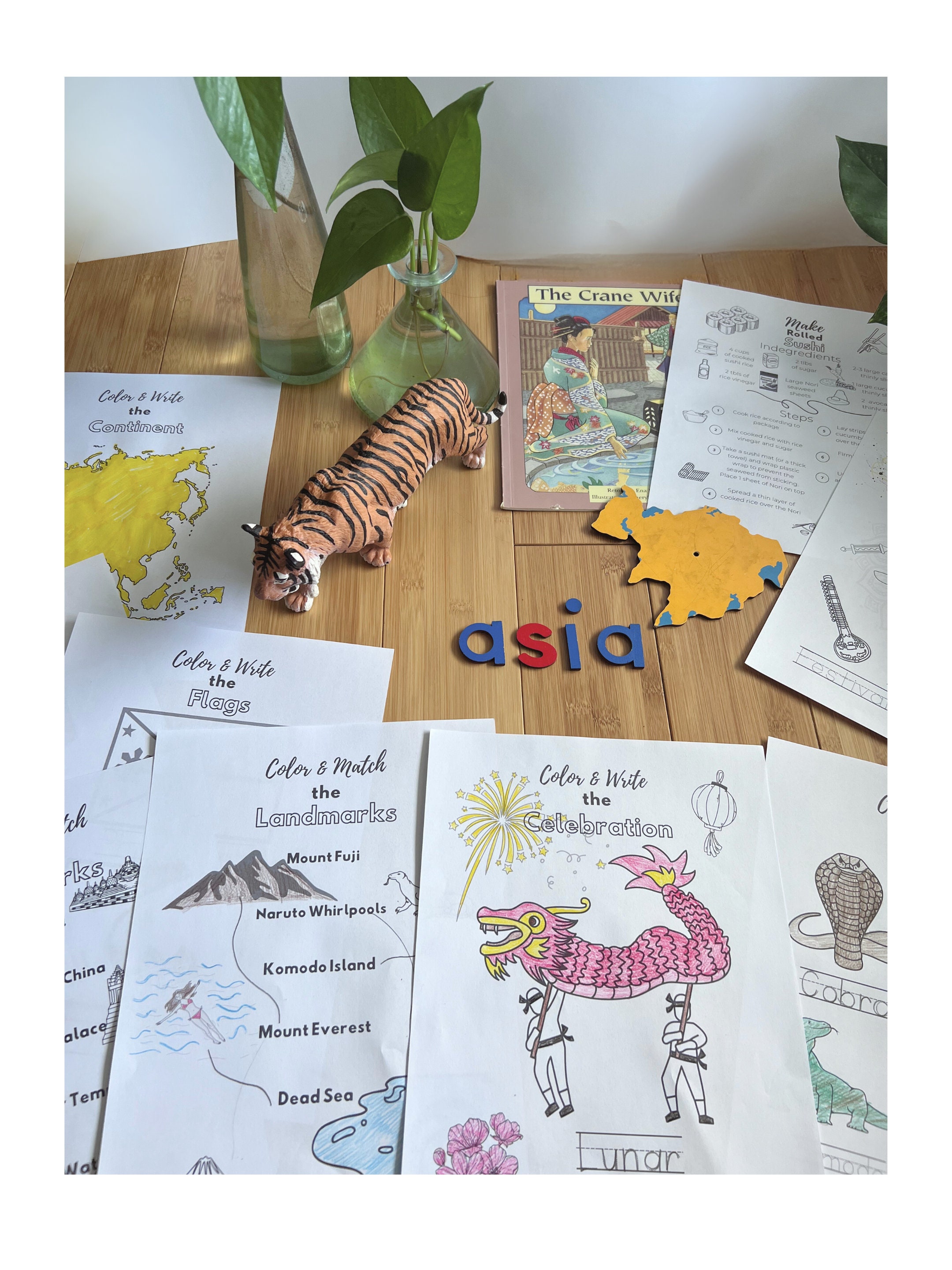 ASIA DIGITAL DOWNLOAD: Montessori Cultural Study Coloring and Activity ...