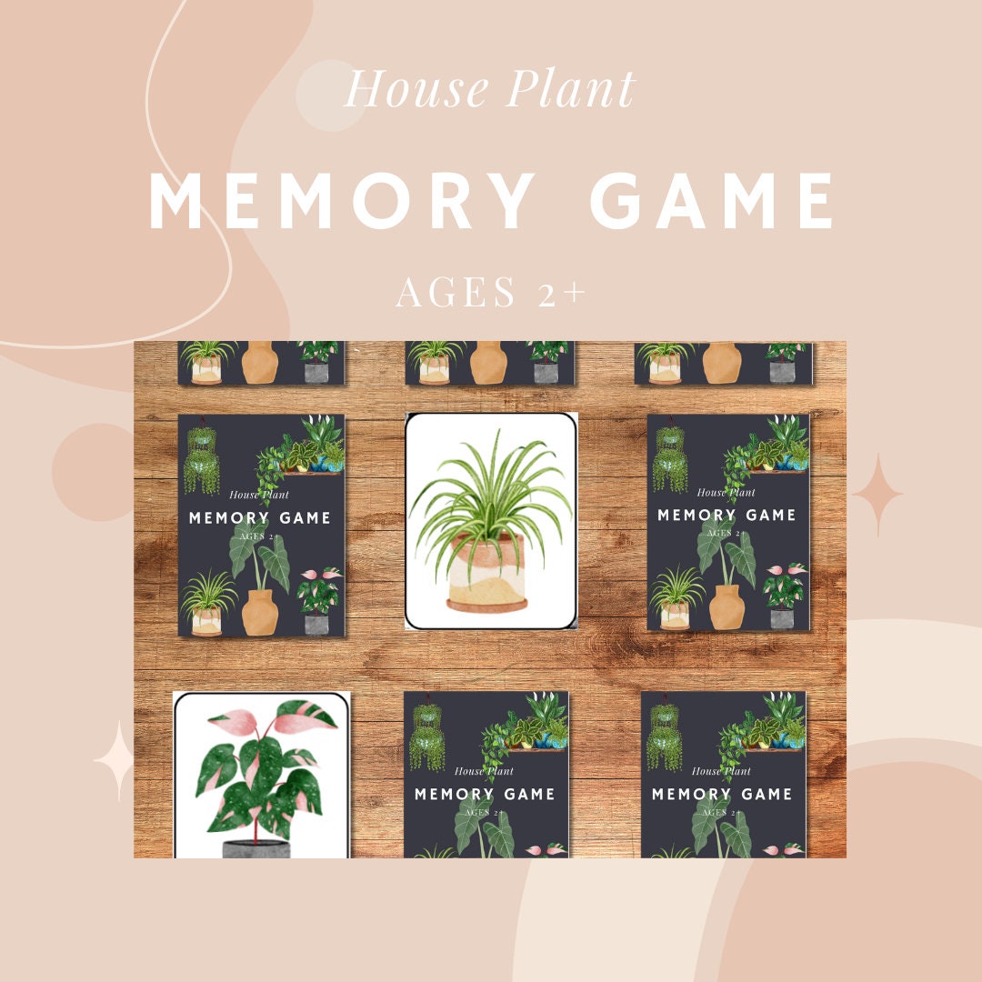 House Plant Memory Game- Montessori & Homeschool Watercolor Interactive ...