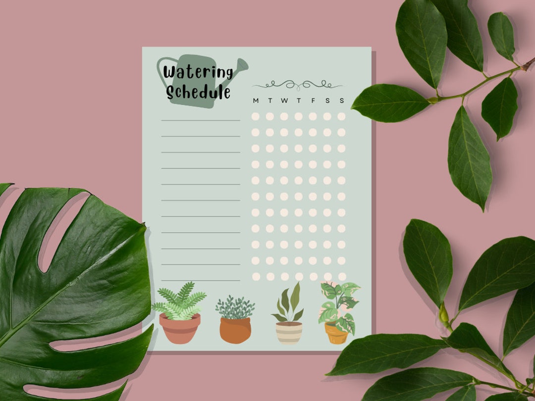 Printable Plant Watering Schedule - Etsy
