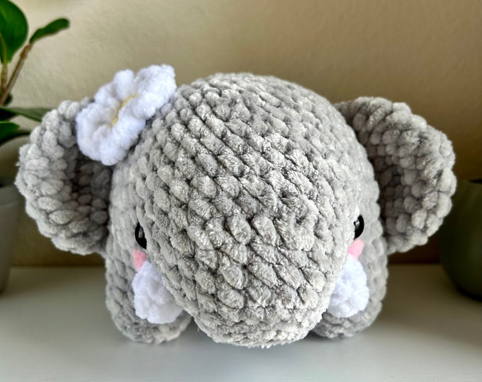 Peanut the Elephant Amigurumi -handmade -chunky Crochet Elephant ...