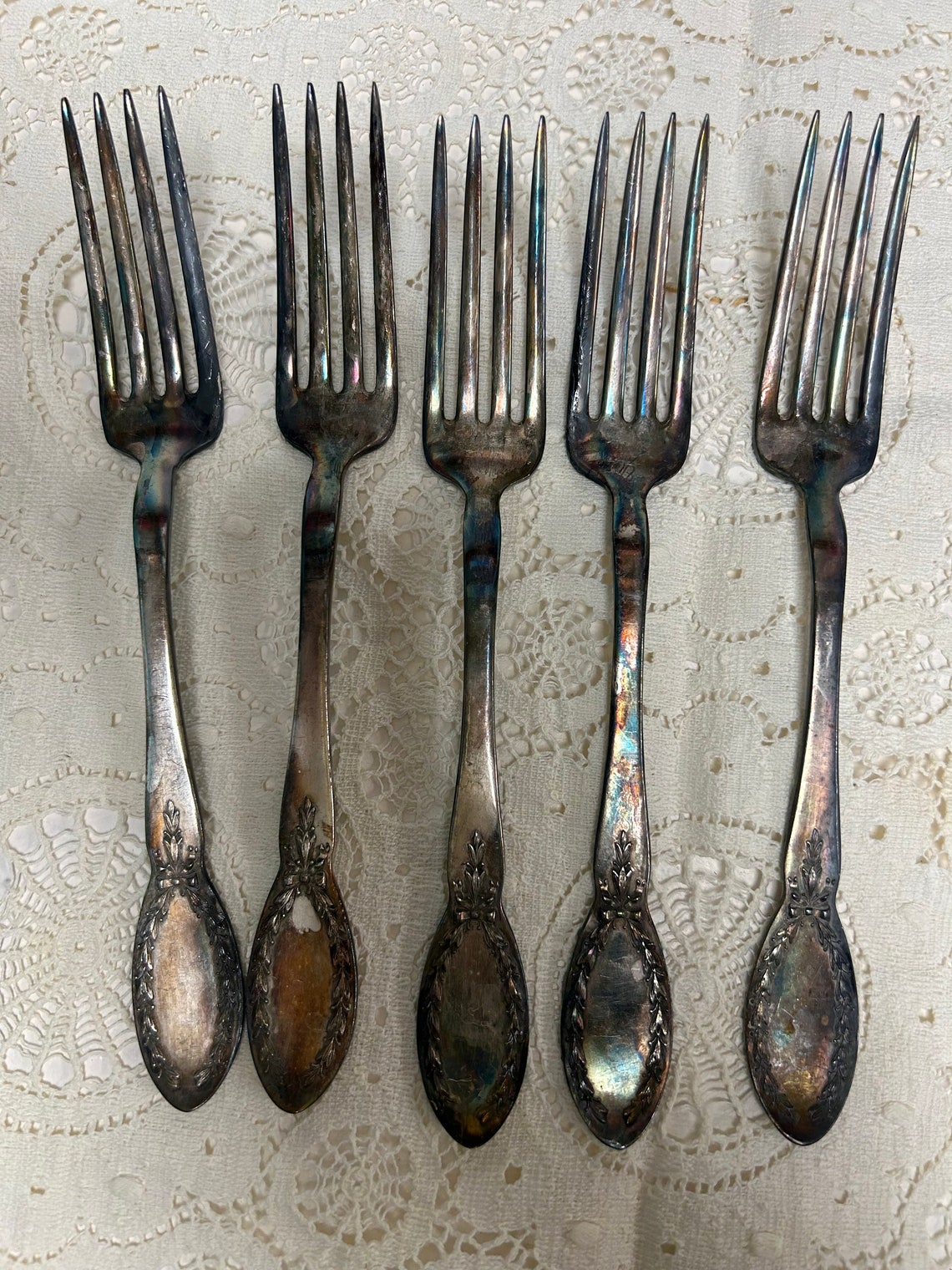 Lot of 5 Silverplate Forks Vintage Silverware Alvin Patent - Etsy