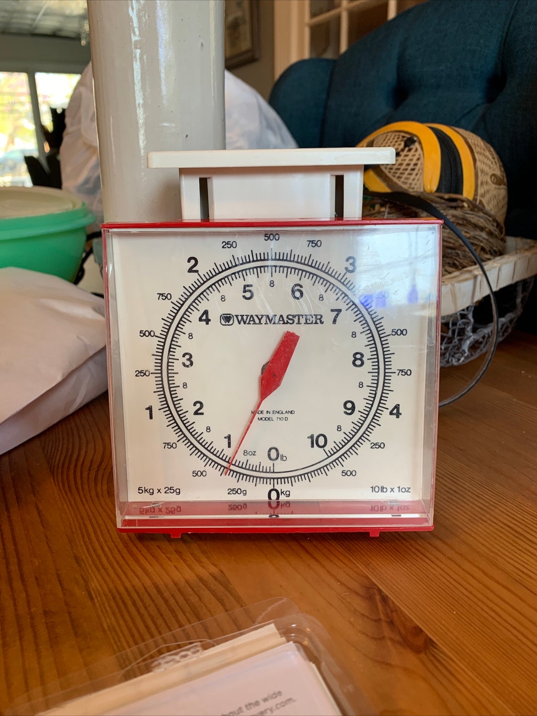 Vintage Waymaster 10 Lb Kitchen Scale, Red and White, Made in England ...