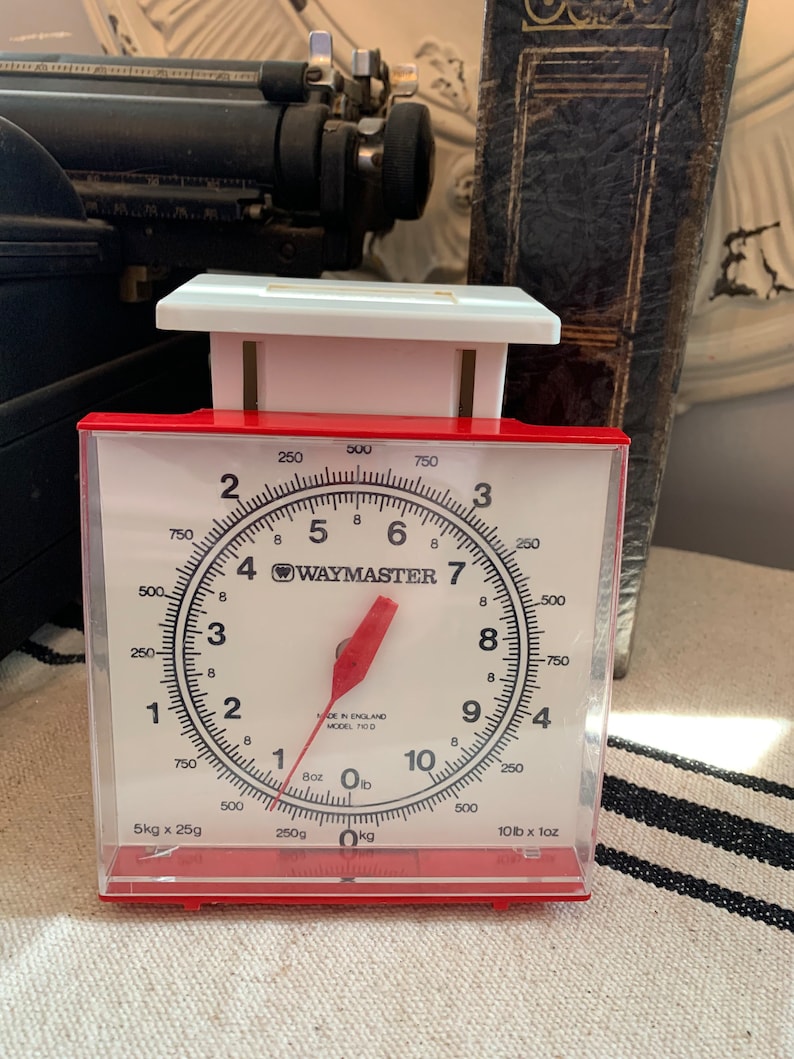 Vintage Waymaster 10 Lb Kitchen Scale, Red and White, Made in England ...