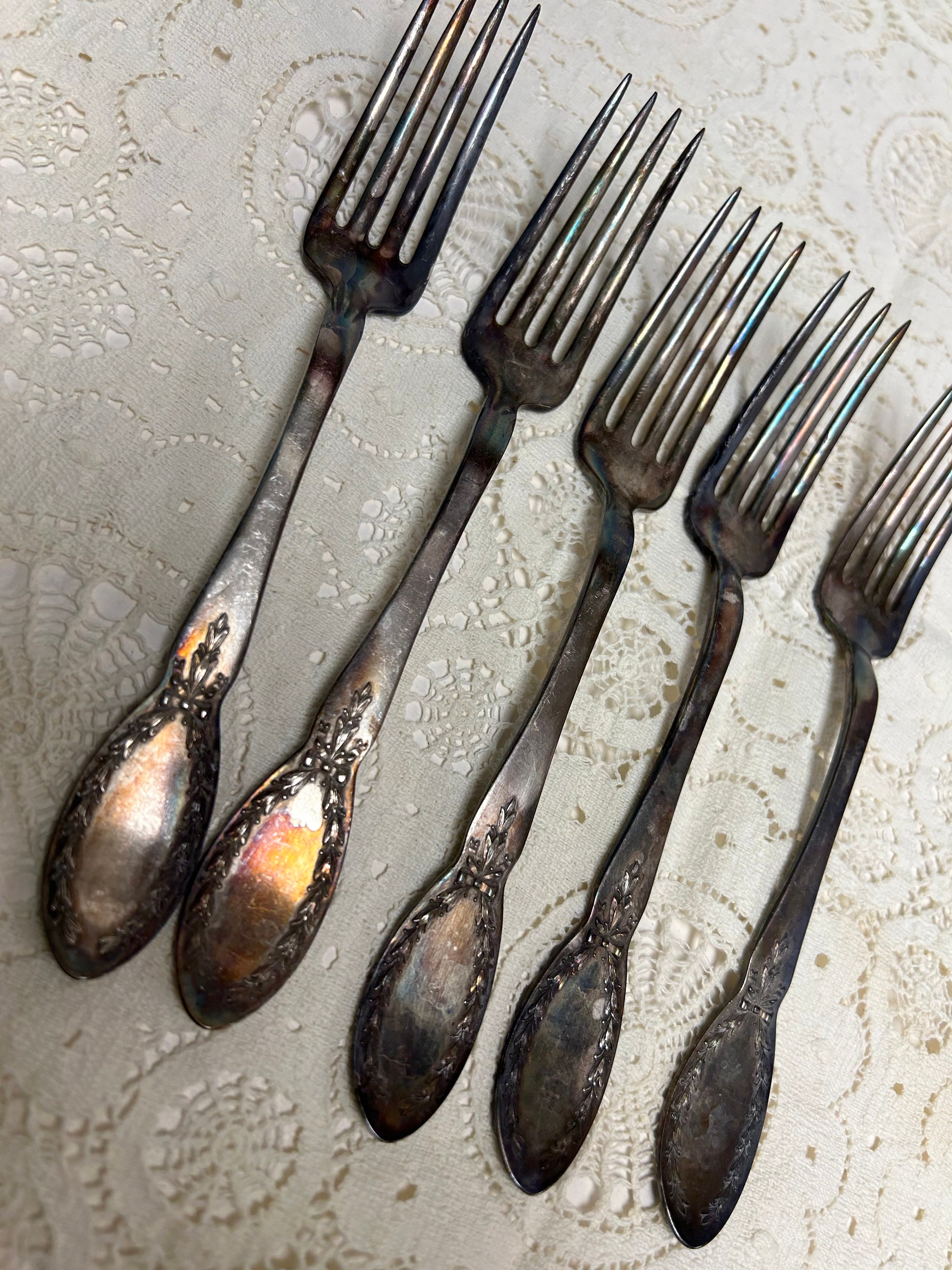 Lot of 5 Silverplate Forks, Vintage Silverware, Alvin Patent - Etsy