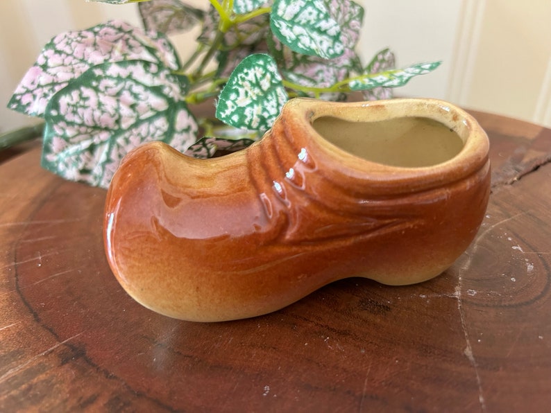 Vintage, Brown, Pottery, Shoe Planter, Boot, Clog, Succulents, Decor ...