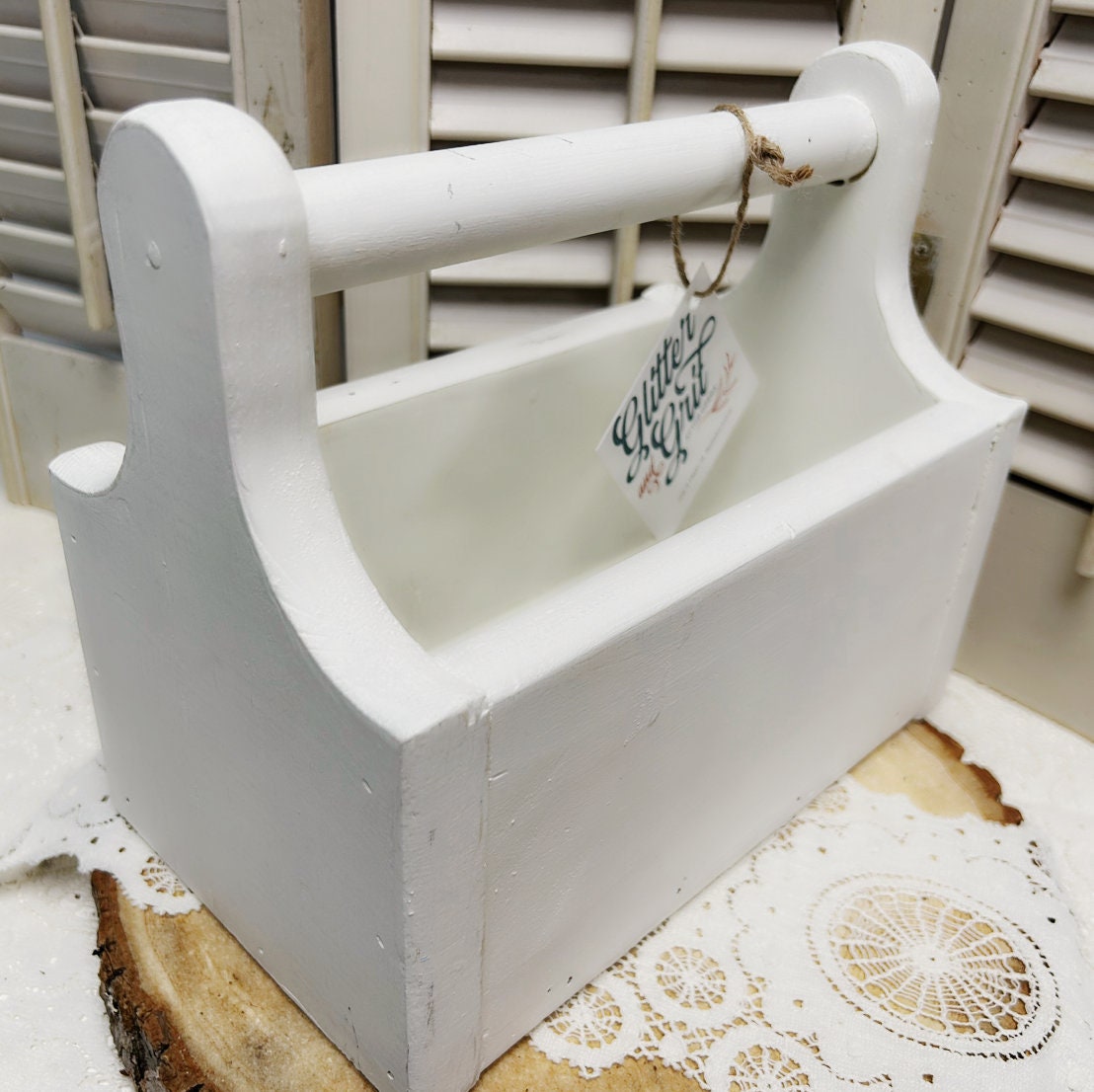 Decorative Wood Box, Tote, Toolbox, White, Mushrooms, Toadstools, Light ...