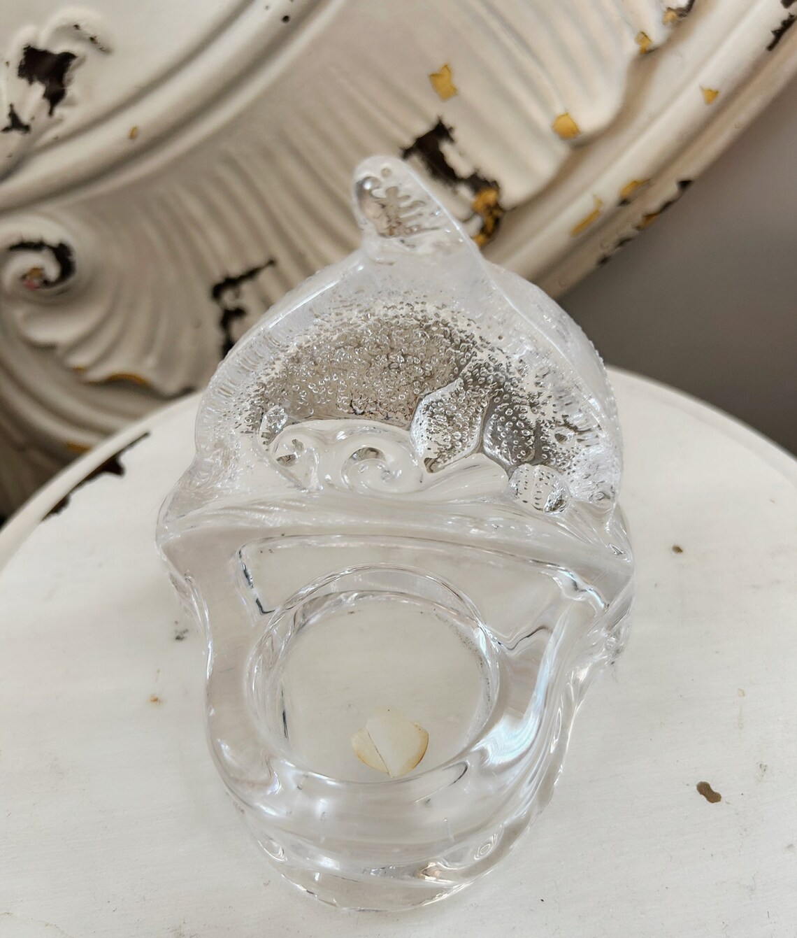 Glass, Dolphin, Votive Holder, Partylite, Jumping Dolphin, Candle ...