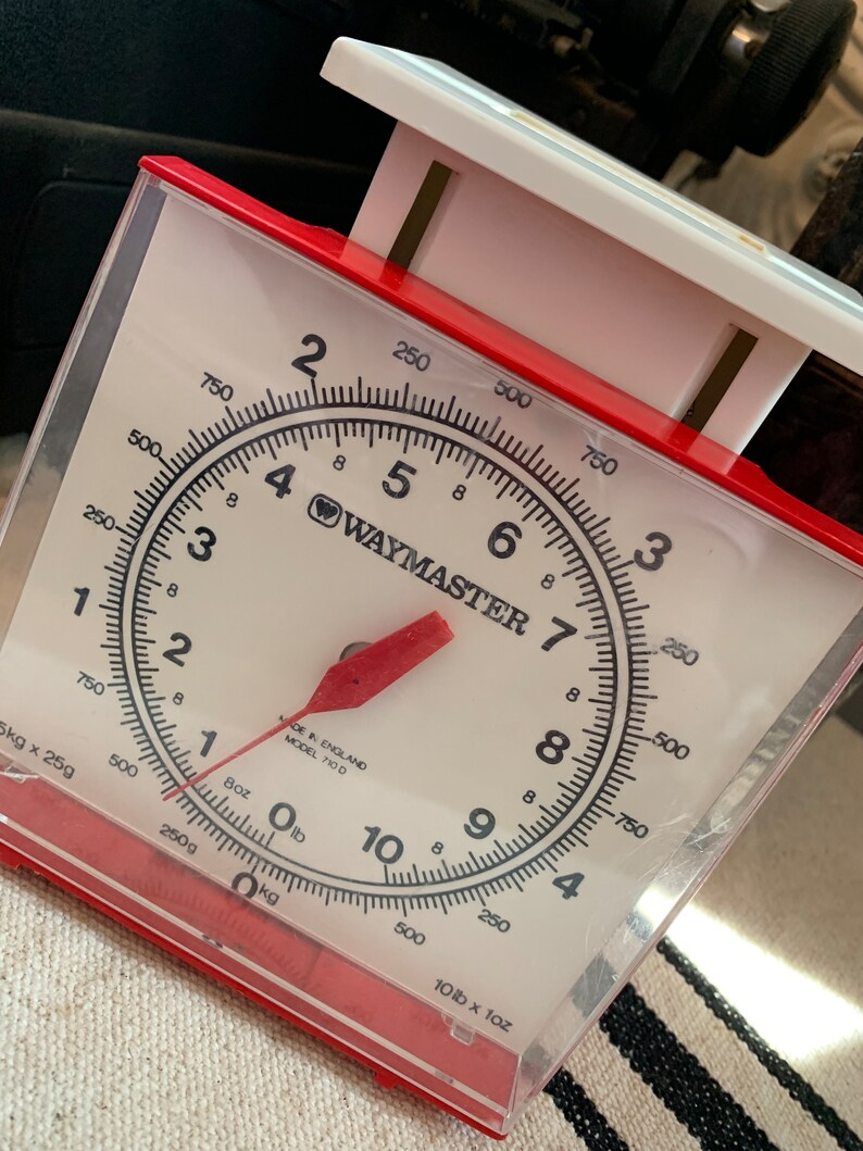 Vintage Waymaster 10 Lb Kitchen Scale, Red and White, Made in England ...