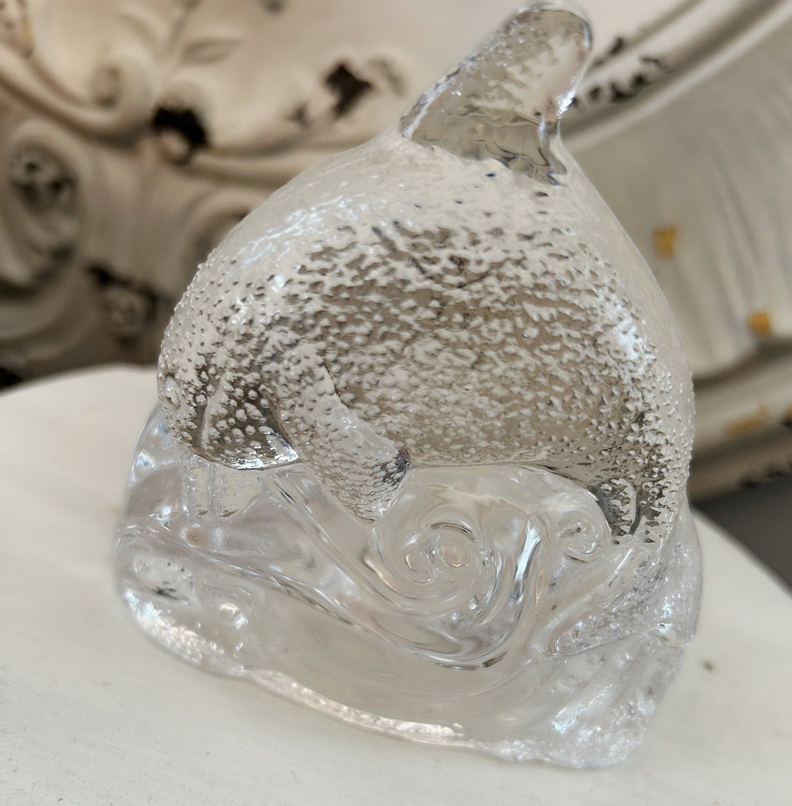 Glass, Dolphin, Votive Holder, Partylite, Jumping Dolphin, Candle ...