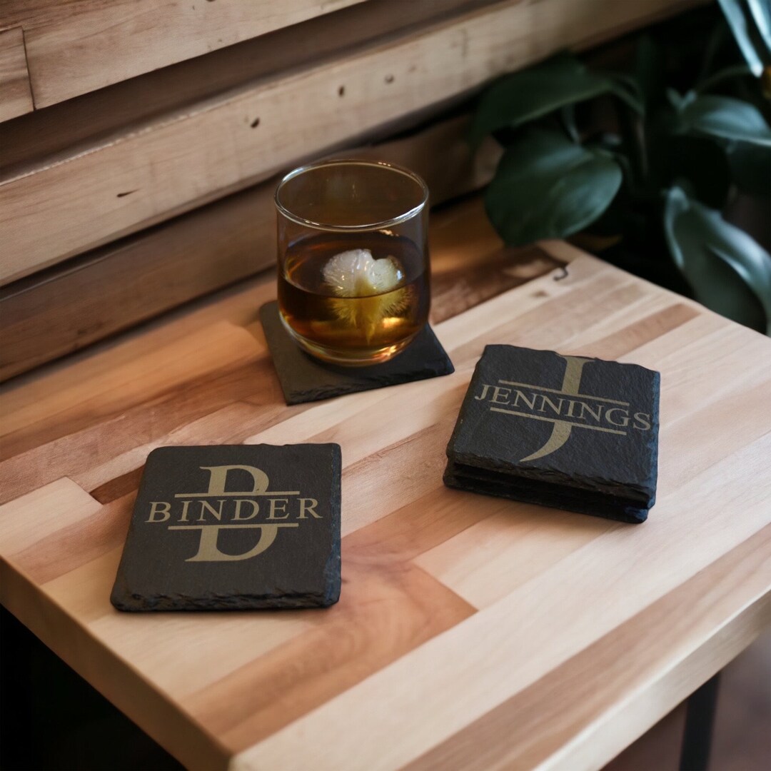 Custom Stone Coasters - Personalized Slate Coasters, Laser Engraved ...
