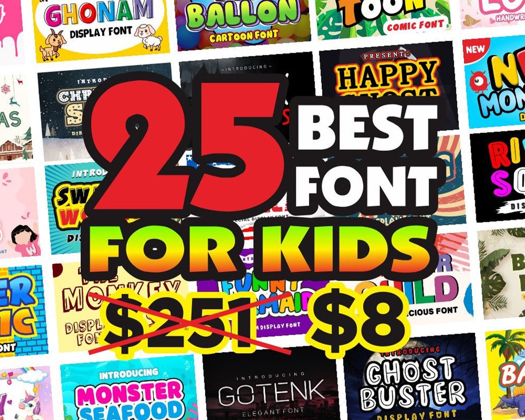 25 Best Fon for Kids | OTF - TTF | Best 25 Font | Digital Delivery - Etsy