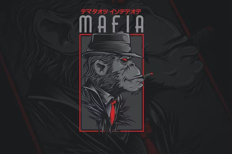 Mafia Monkey Digital Design Eps Ai Png Pdf File - Etsy