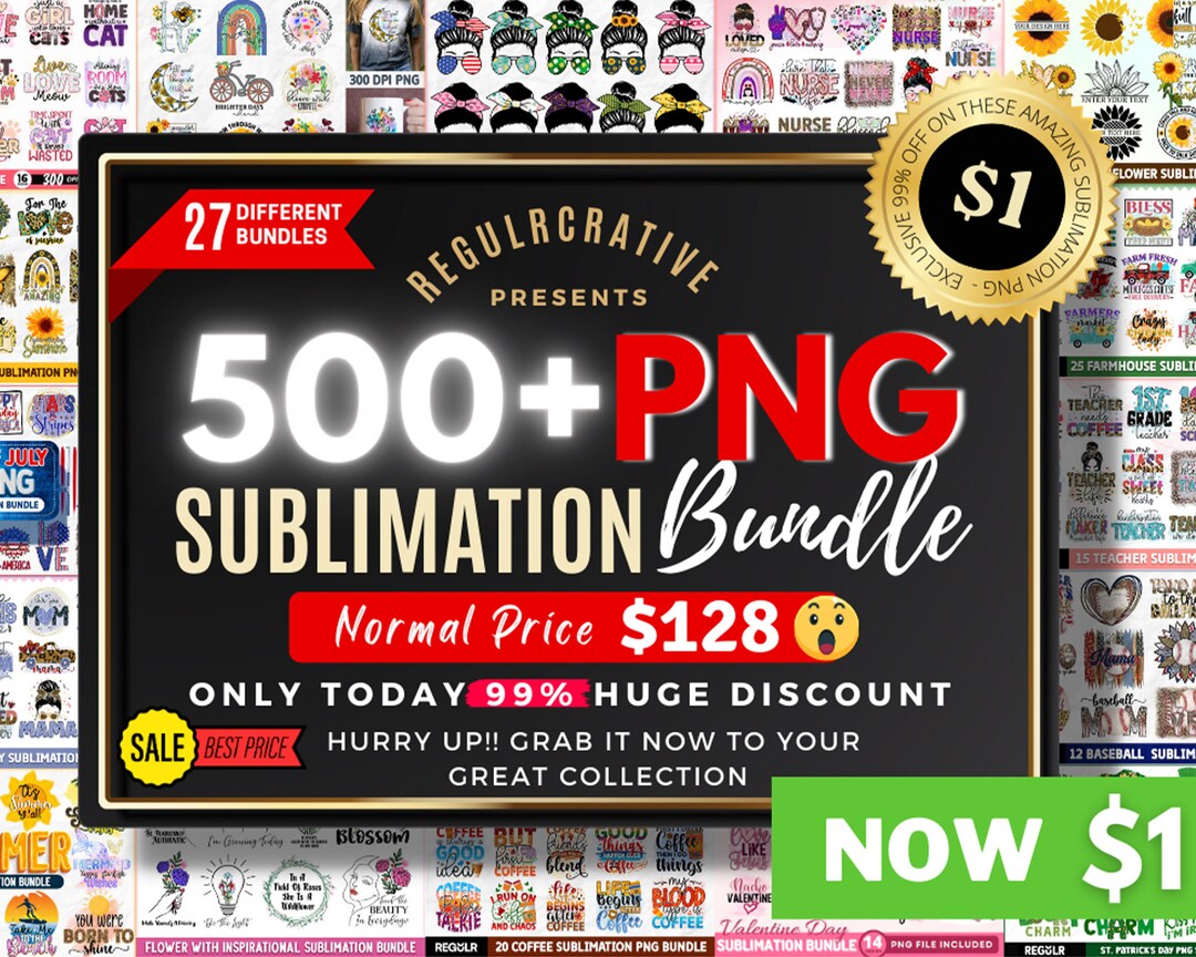 500 Sublimation PNG Bundle PNG 27 Different Bundles Print on Demand ...