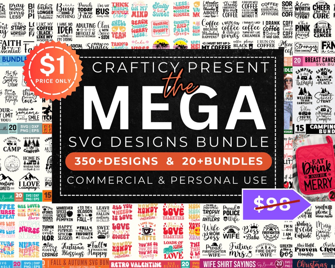 Mega Svg Design Bundle | Png - Eps - Dxf - Pdf | Multifile Format ...