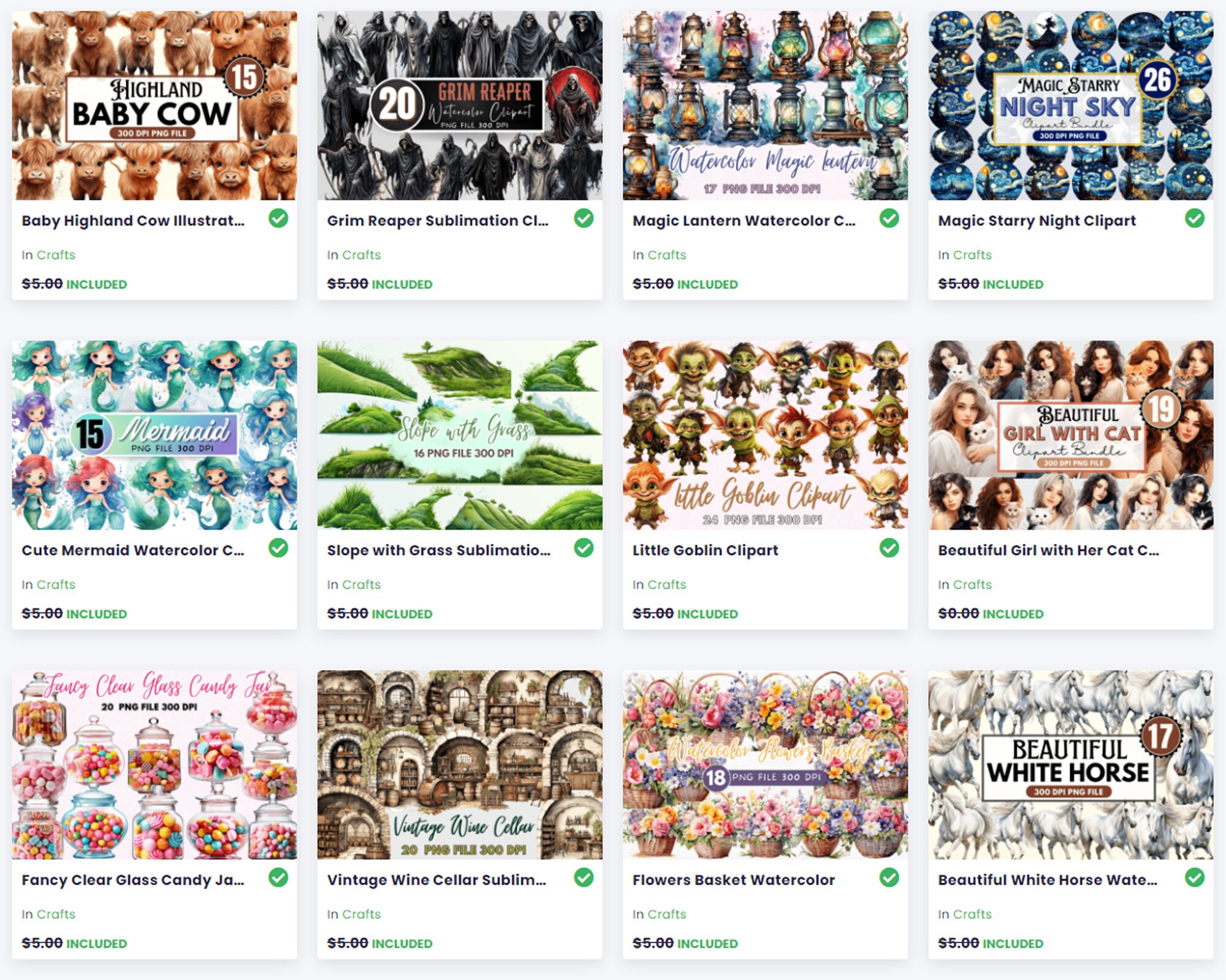 The Mega Ultimate Watercolor Bundle 26 Bundles 500 Png 300DPI Digital ...