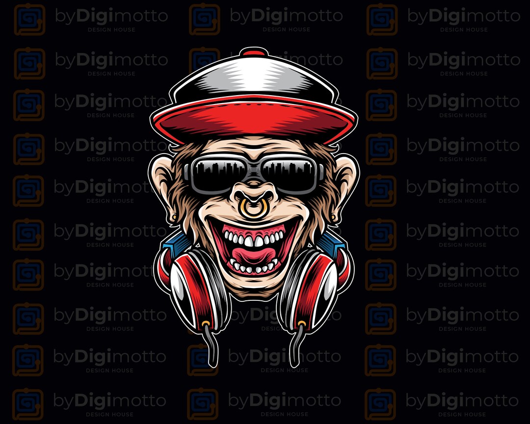 DJ Monkey Svg, Png, Pdf Multiformat | High Quality | Music Producer ...