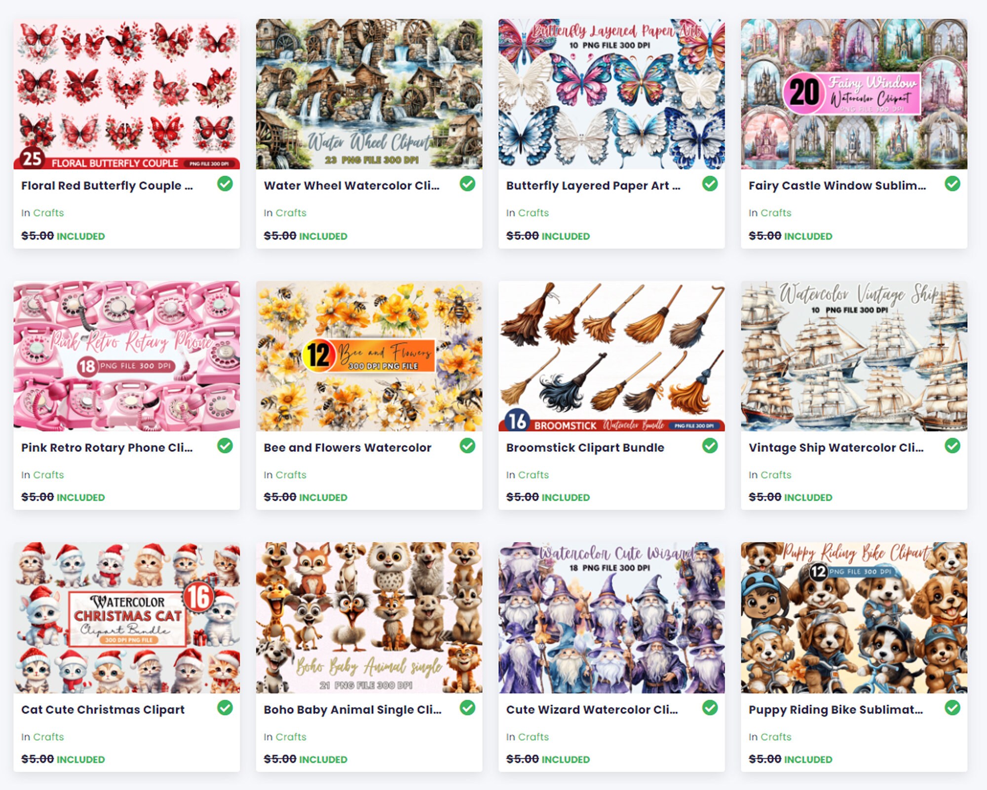 The Mega Ultimate Watercolor Bundle 26 Bundles 500 Png 300DPI Digital ...