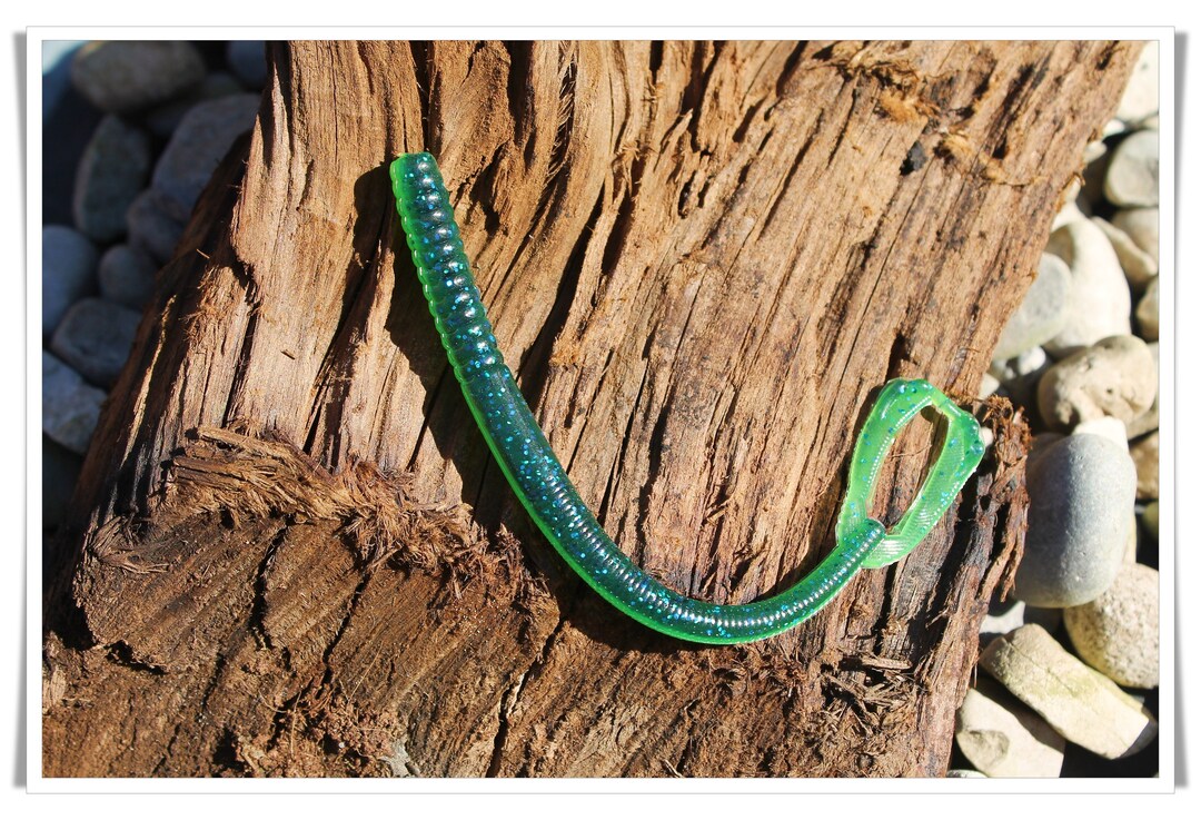 5.5" Kicker Tail Worm / Bass Fishing Lure / Soft Plastic Swim Tail ...