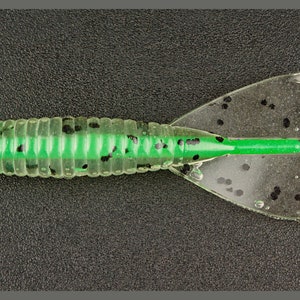 Grub Swim-tail Neon Core Bait / Bass Fishing Lure / Soft Plastic Swim ...