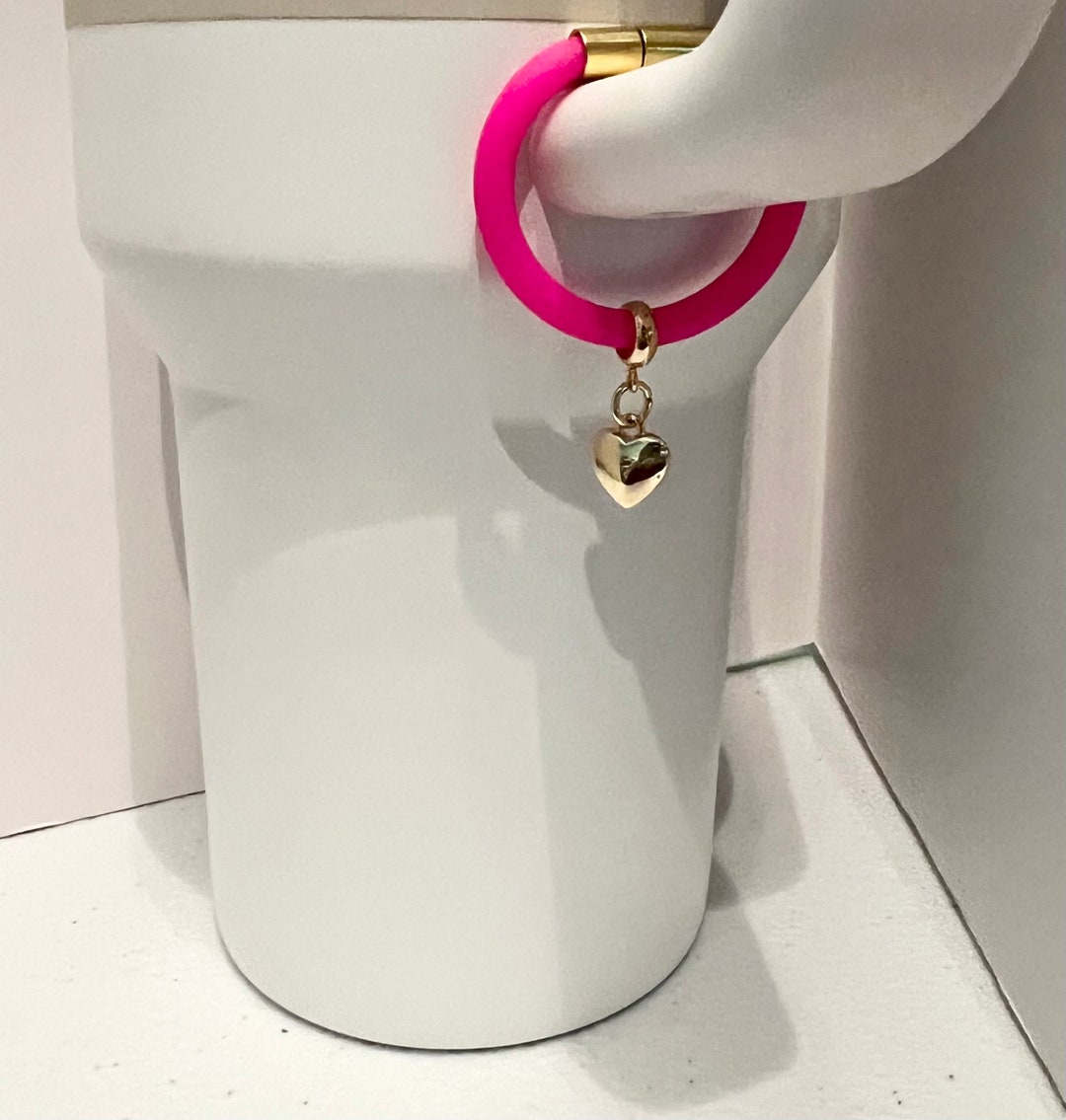 Tumbler Handle Heart Charm- Pink, Valentine Theme, Love - Etsy