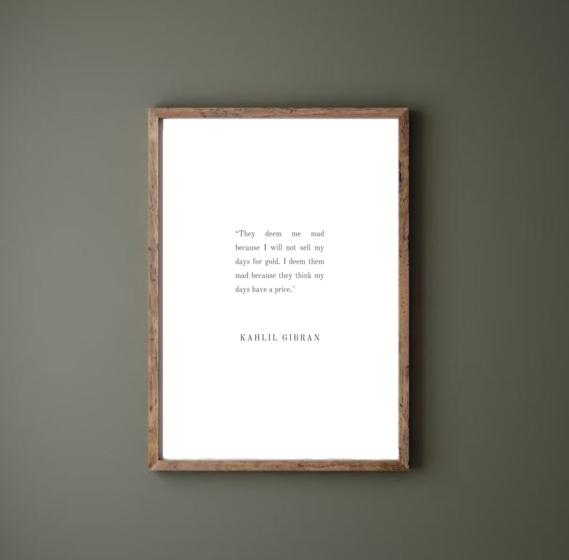 They Deem Me Mad, Kahlil Gibran Quote, Printable Wall Art ...