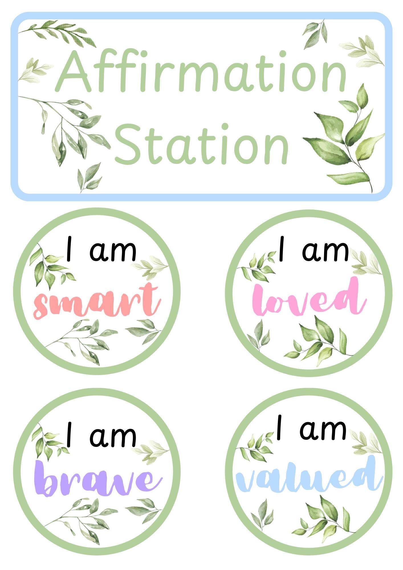 Printable Affirmation Station Display | Positive Affirmation Wall Decor ...