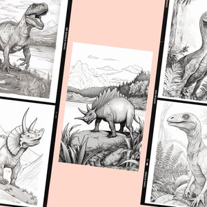 Cute Dinosaur Coloring Book, 25 Coloring Pages, Fantasy Dinosaurs ...