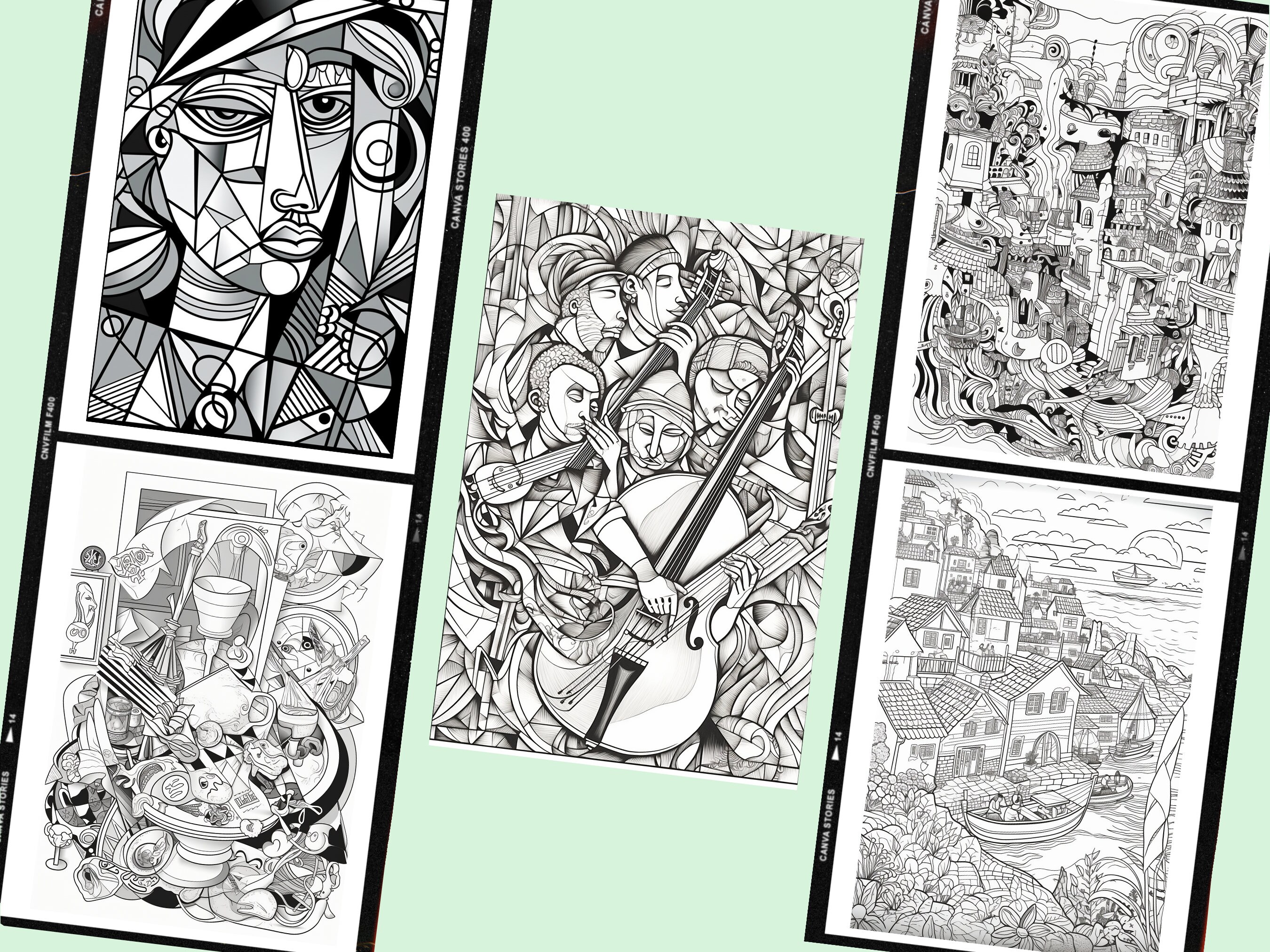 Modern Pablo Picasso Inspired Coloring Book, 25 Artistic Pages ...