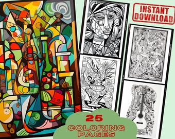 Modern Gustav Klimt Inspired Coloring Book, 25 Artistic Pages, Abstract ...