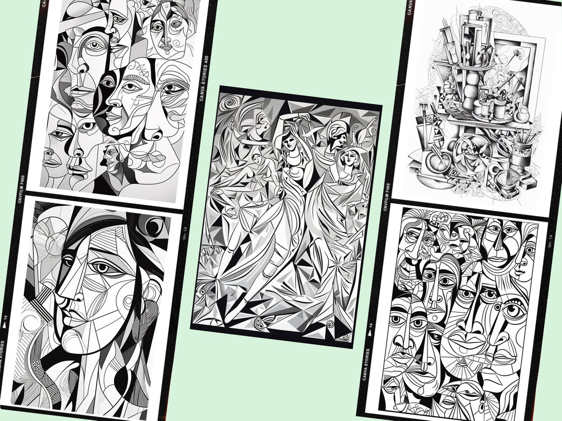 Modern Pablo Picasso Inspired Coloring Book, 25 Artistic Pages ...