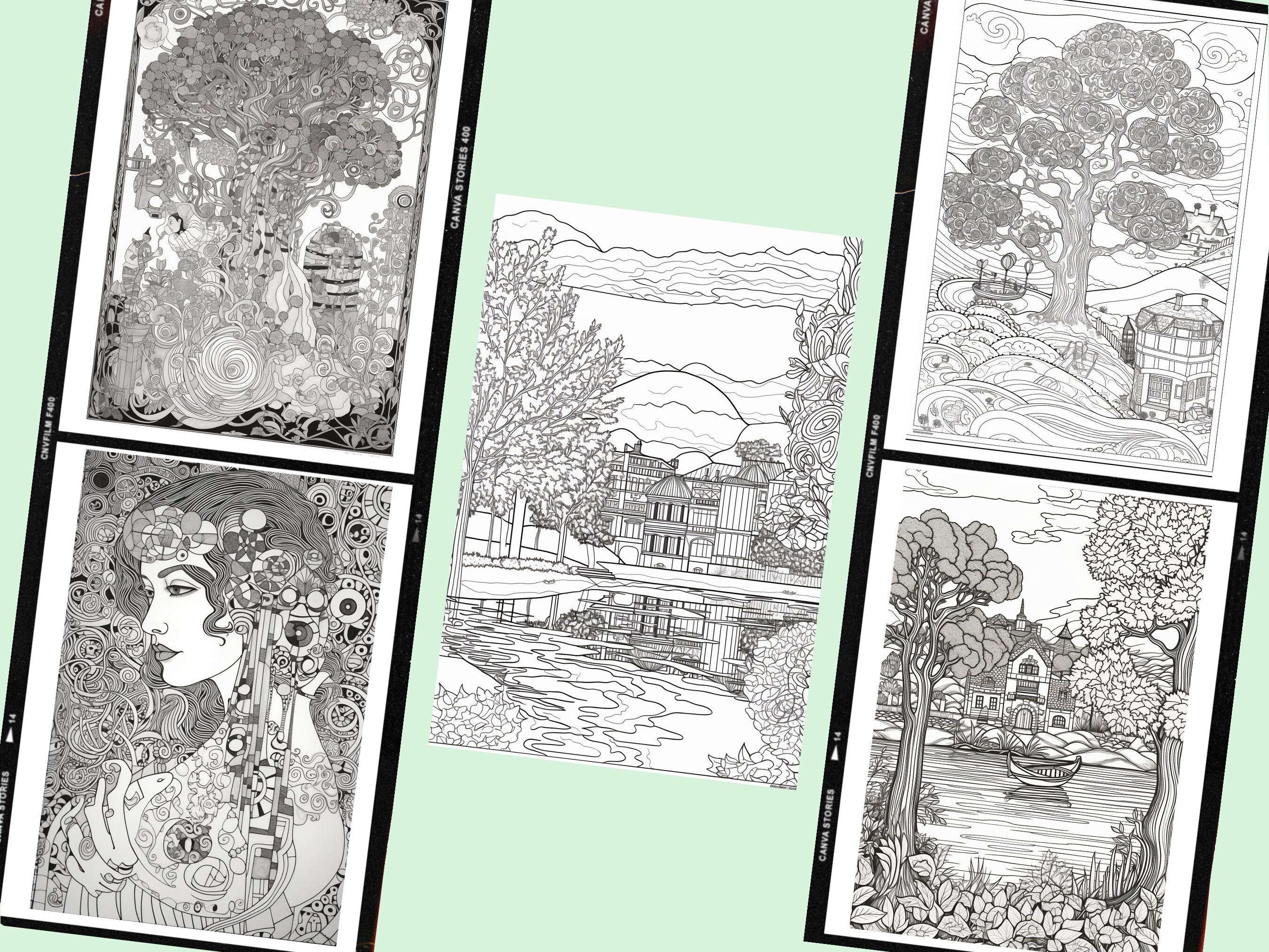 Modern Gustav Klimt Inspired Coloring Book, 25 Artistic Pages, Abstract ...