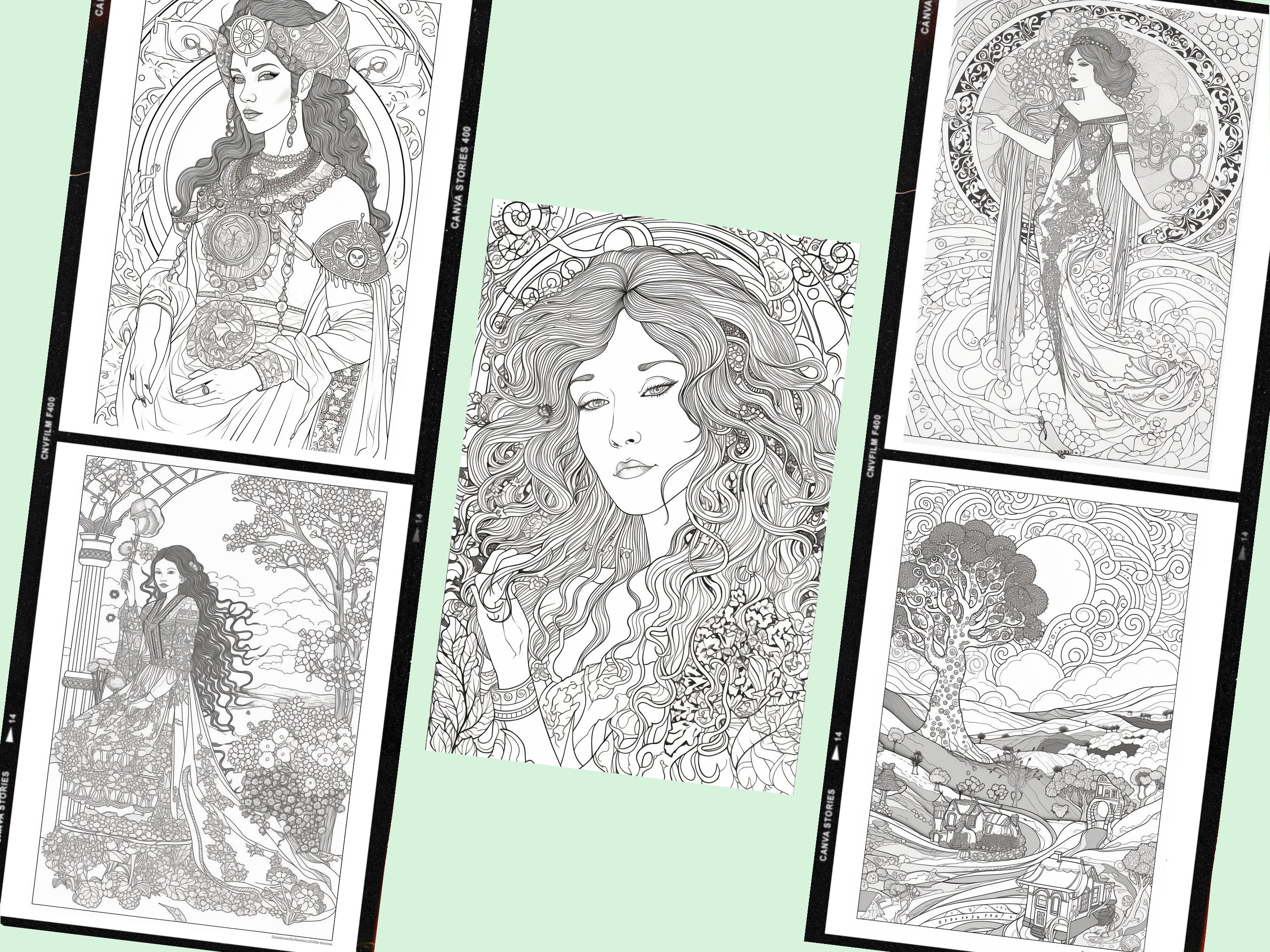 Modern Gustav Klimt Inspired Coloring Book, 25 Artistic Pages, Abstract ...