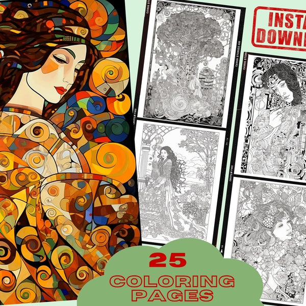 Line Art Coloring - Etsy