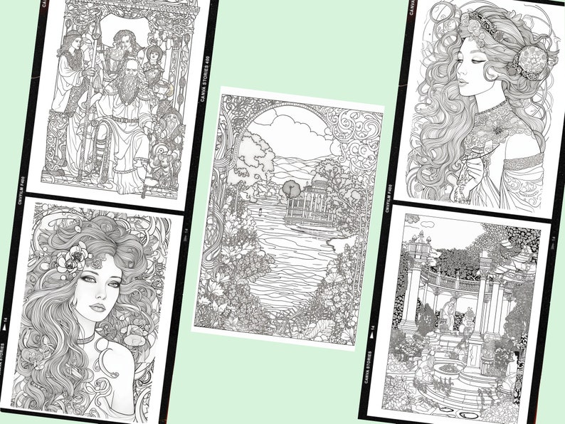 Modern Gustav Klimt Inspired Coloring Book, 25 Artistic Pages, Abstract ...