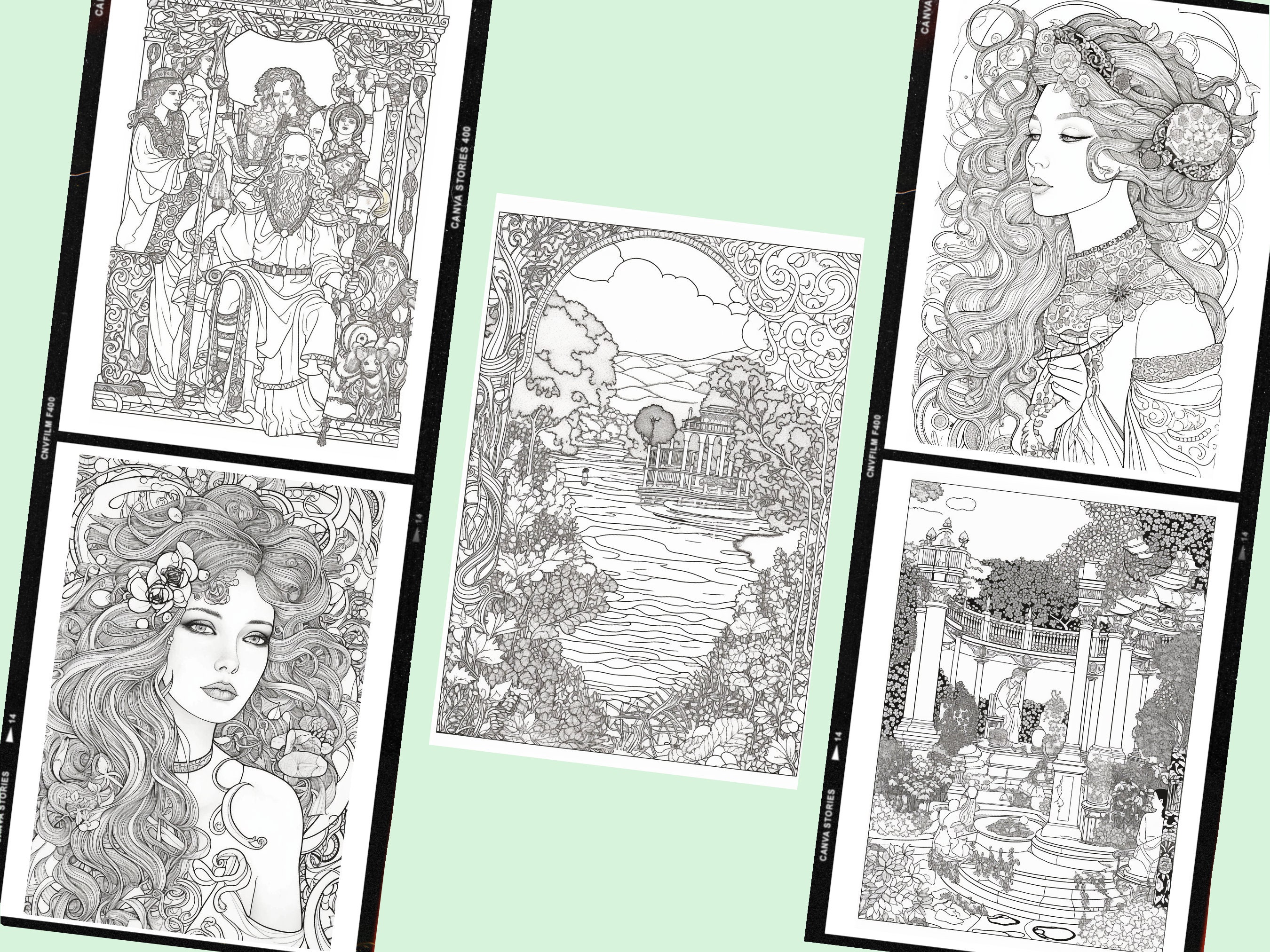 Modern Gustav Klimt Inspired Coloring Book, 25 Artistic Pages, Abstract ...