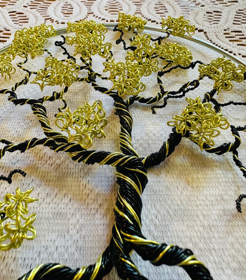 Black and Gold Wire Tree Sun Catcher - Etsy