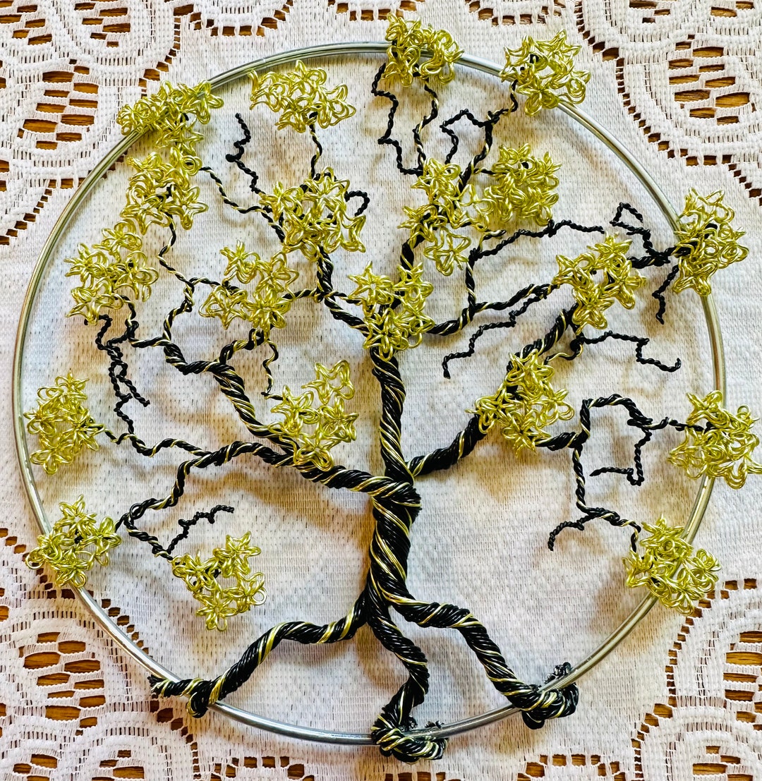 Black and Gold Wire Tree Sun Catcher - Etsy