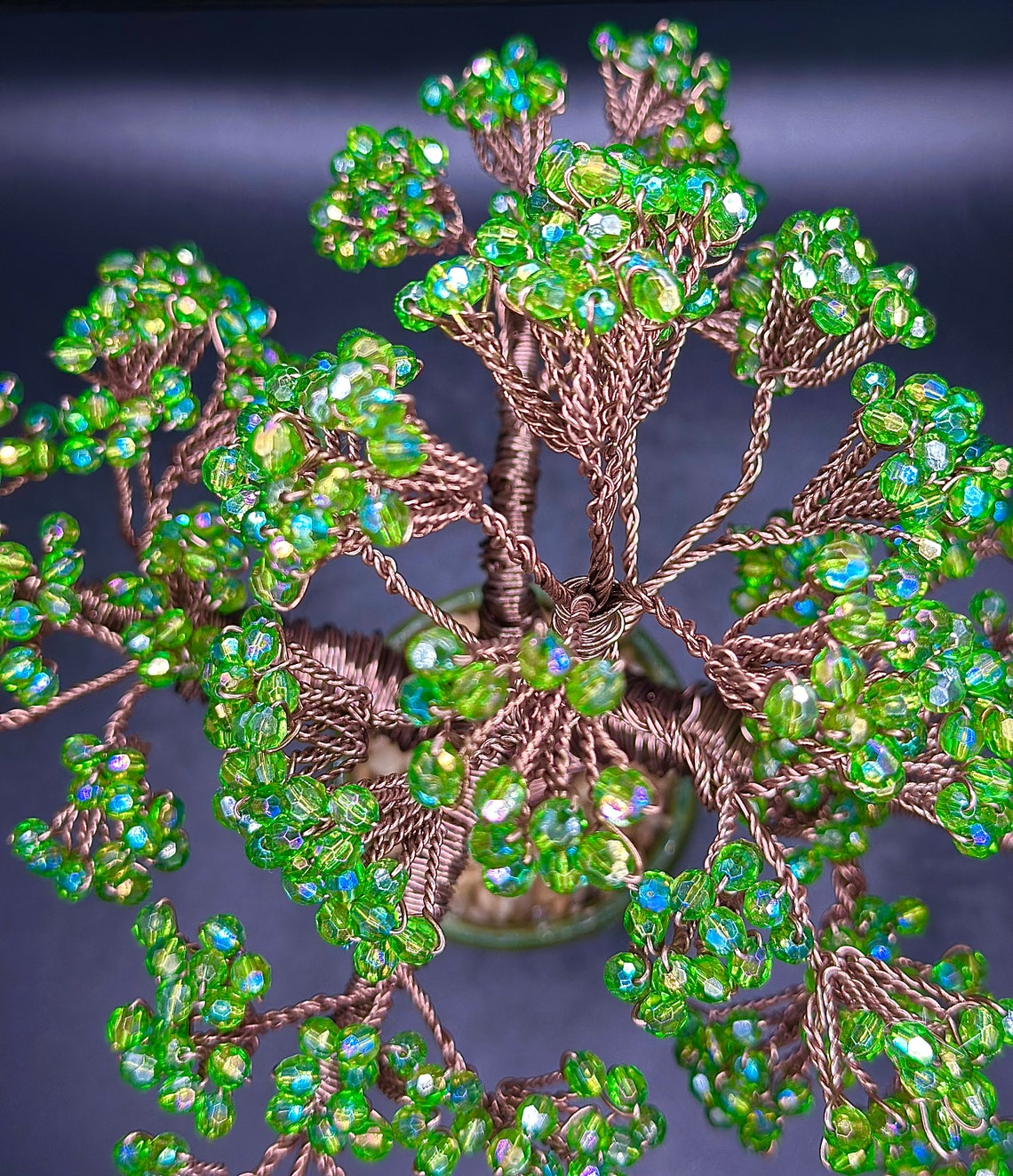 Wire Tree | Emerald Gem Wire Sculpture | Anniversary Gift | Wire Art ...