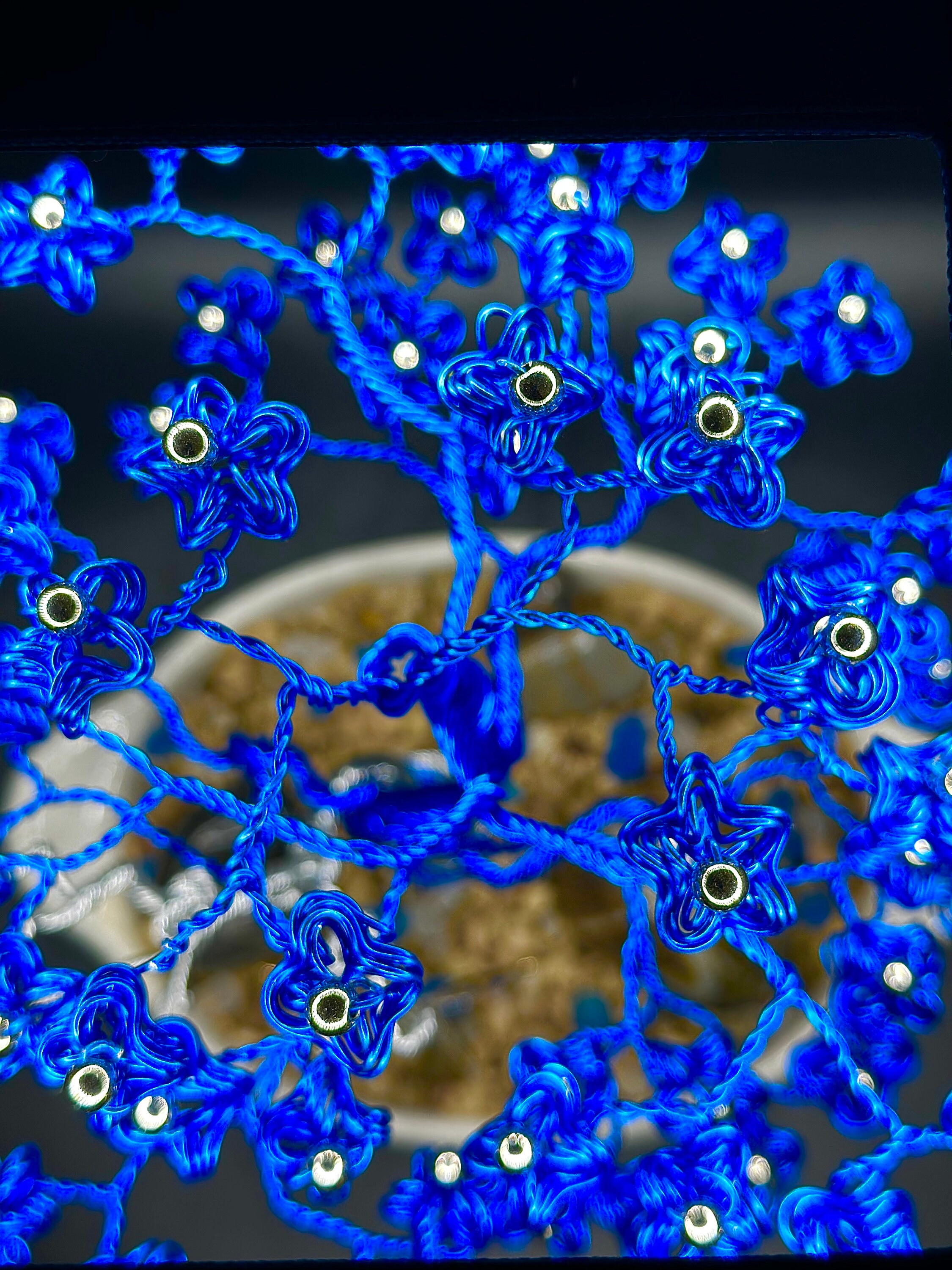 Wire Tree Unique Wire Sculpture Blue and Silver Gem Wire Tree Unique ...