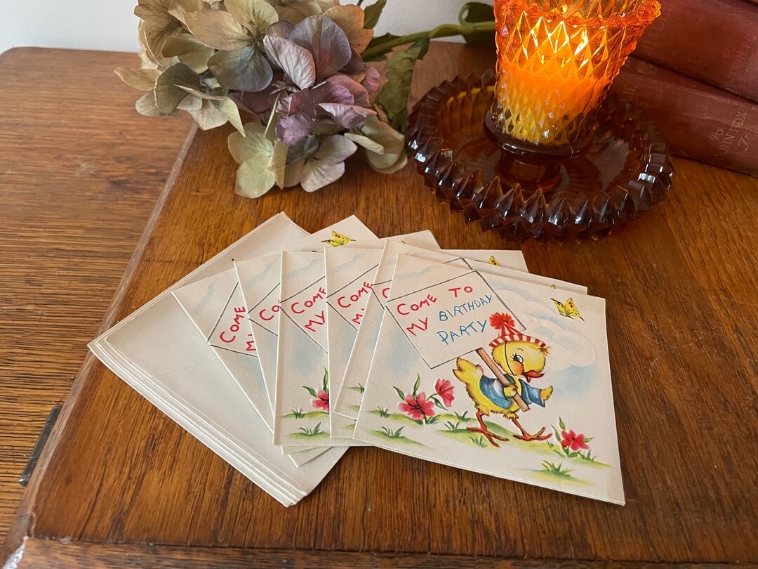 Set of 6 Vintage Birthday Cards From the 1950s, Features a Little Duck ...