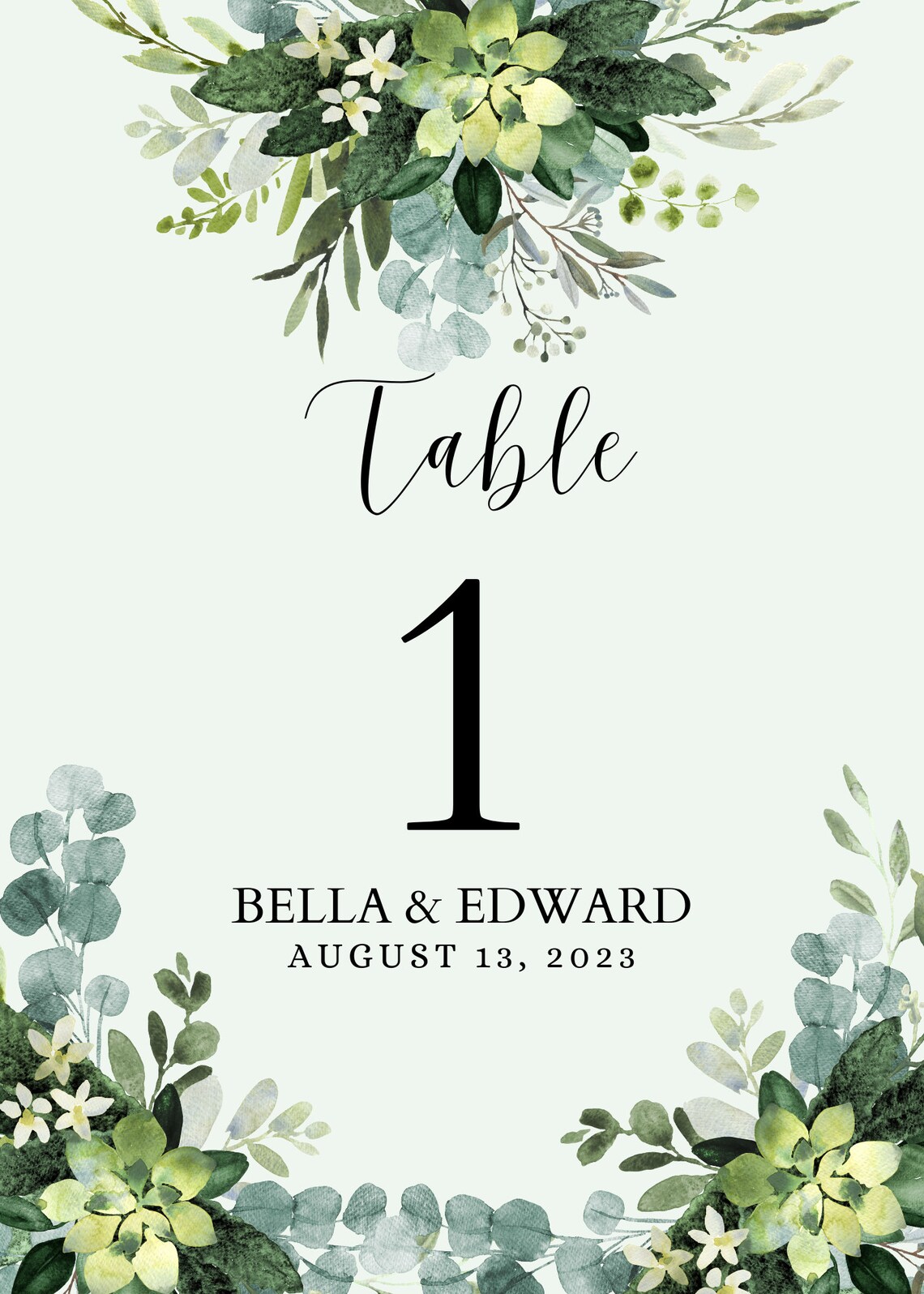 Wedding Table Numbers Printable Table Numbers Template Table Number ...